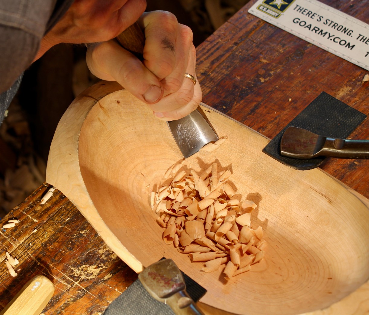 Small Side Panel Cherry Bowl | David Fisher, Carving Explorations