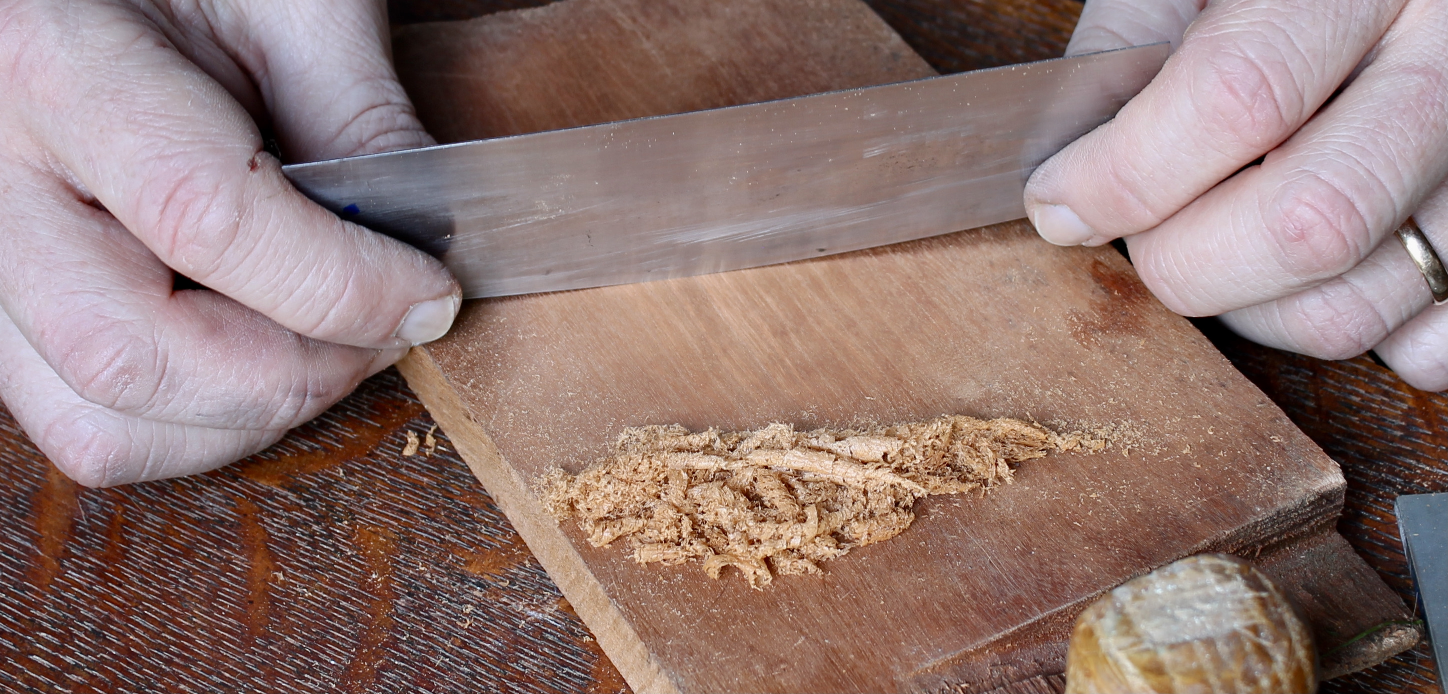 Mr. McInturf and the Card Scraper | David Fisher, Carving Explorations