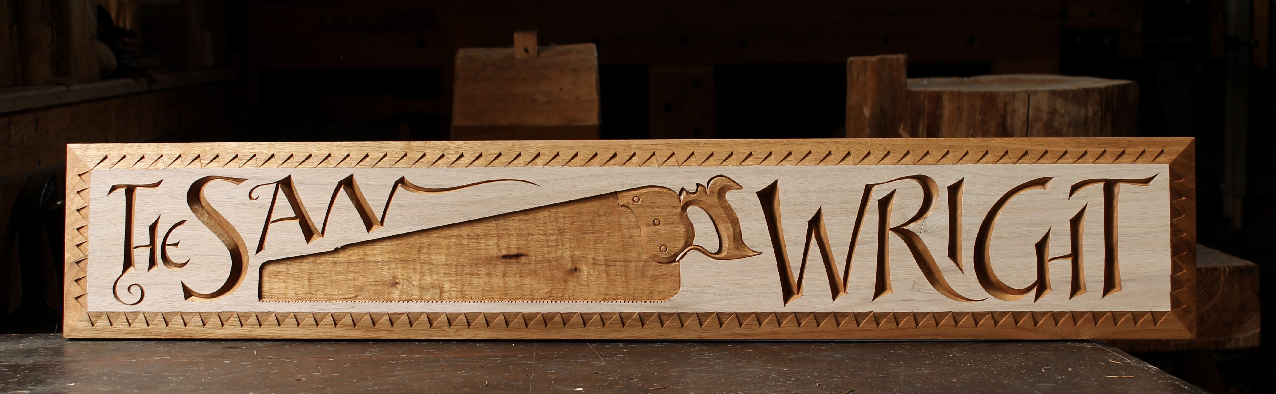 The Saw Wright Sign | David Fisher, Carving Explorations