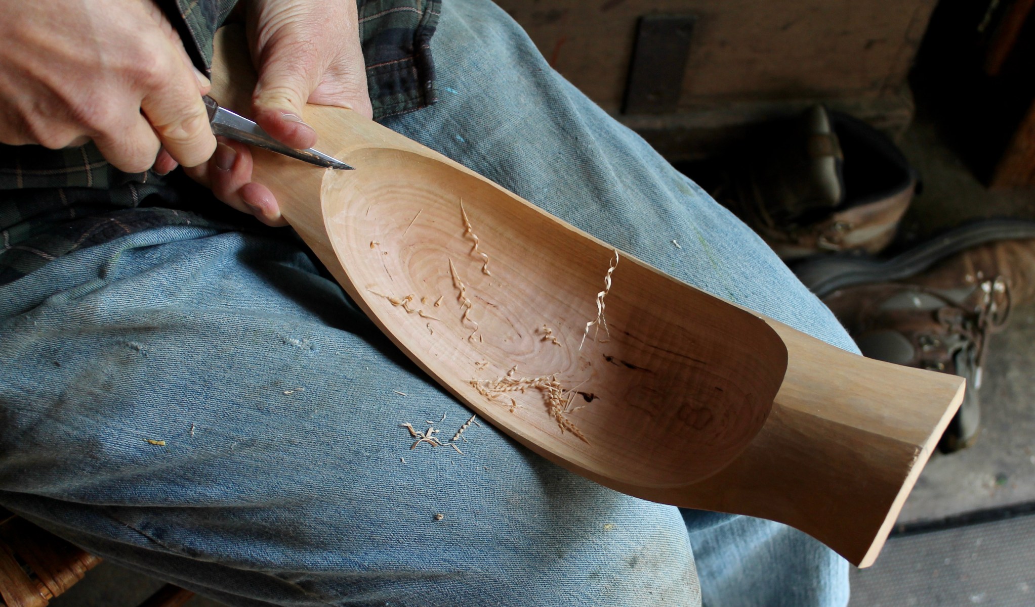 Asymmetrical Cherry Crook Bowl | David Fisher, Carving Explorations