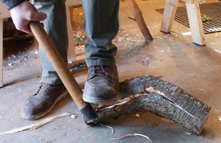 Riving a Cherry Crook | David Fisher, Carving Explorations