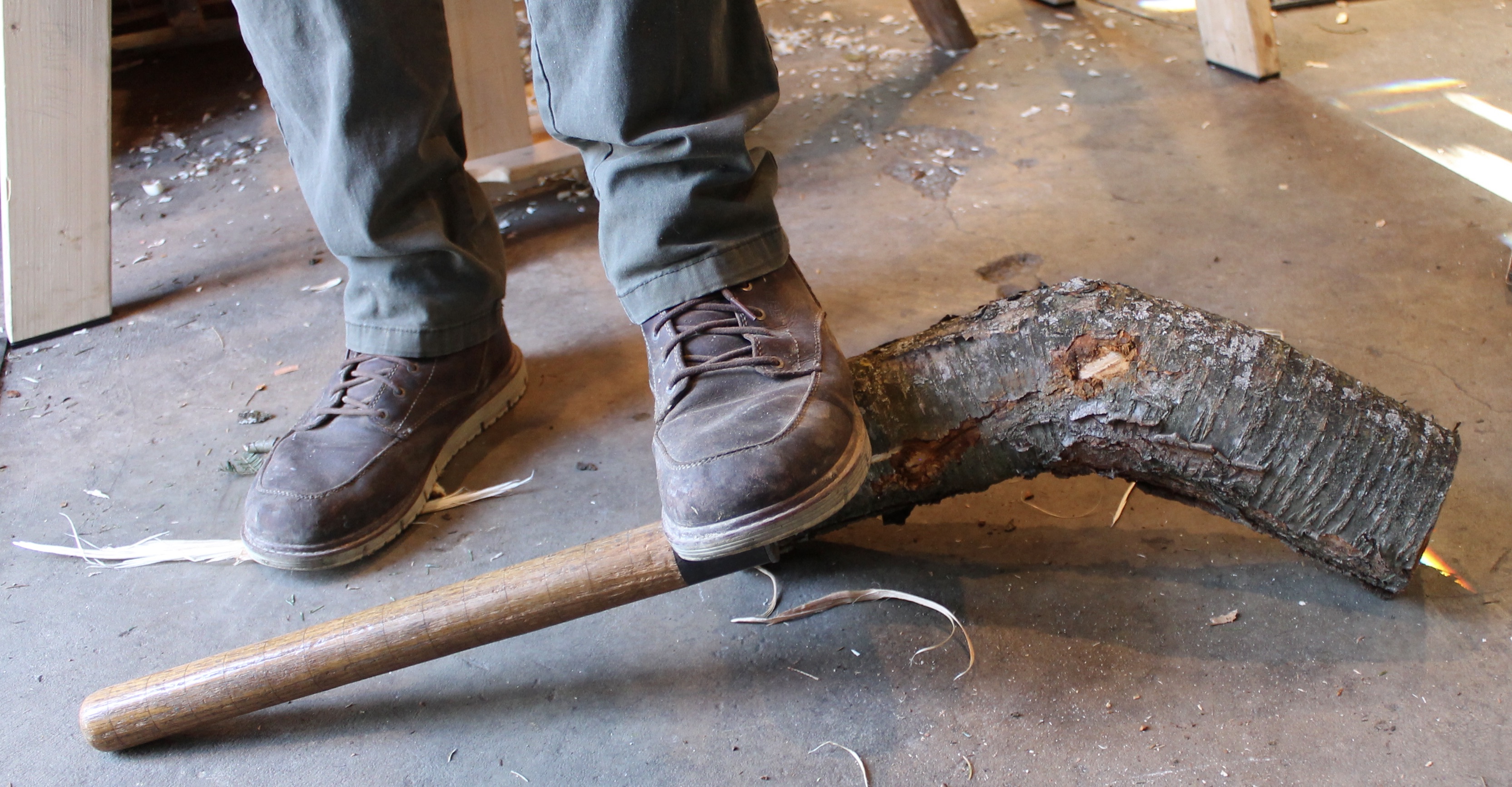 Riving a Cherry Crook | David Fisher, Carving Explorations