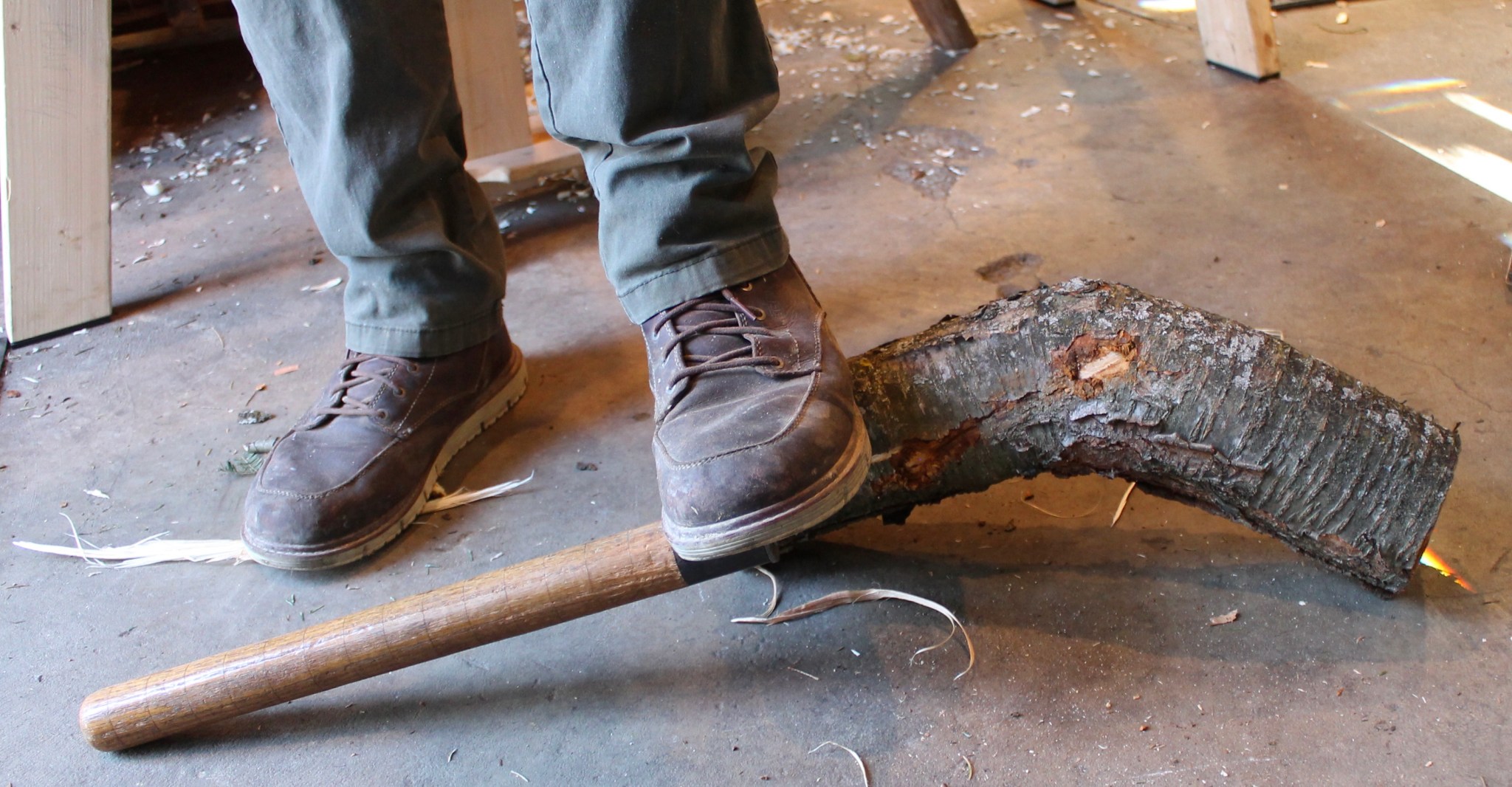 Riving a Cherry Crook | David Fisher, Carving Explorations