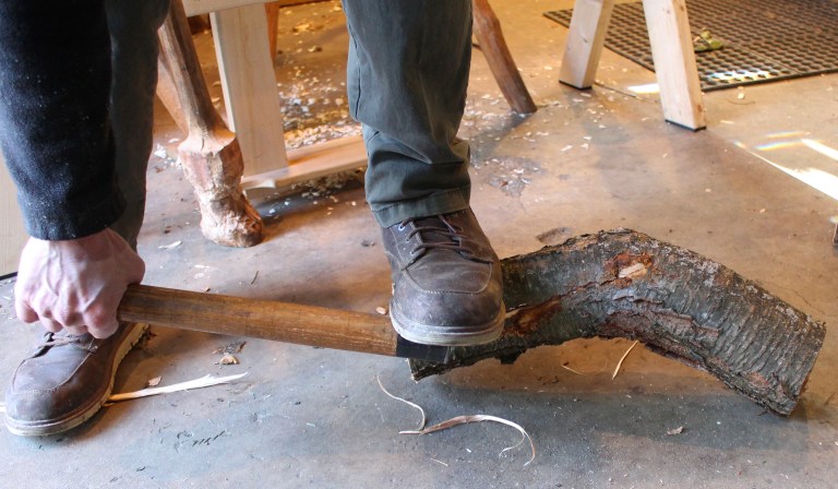 Riving a Cherry Crook | David Fisher, Carving Explorations