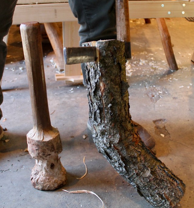 Riving a Cherry Crook | David Fisher, Carving Explorations